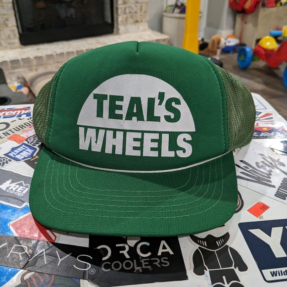 London Cap | Accessories | Vintage Teals Wheels Trucker Hat | Poshmark